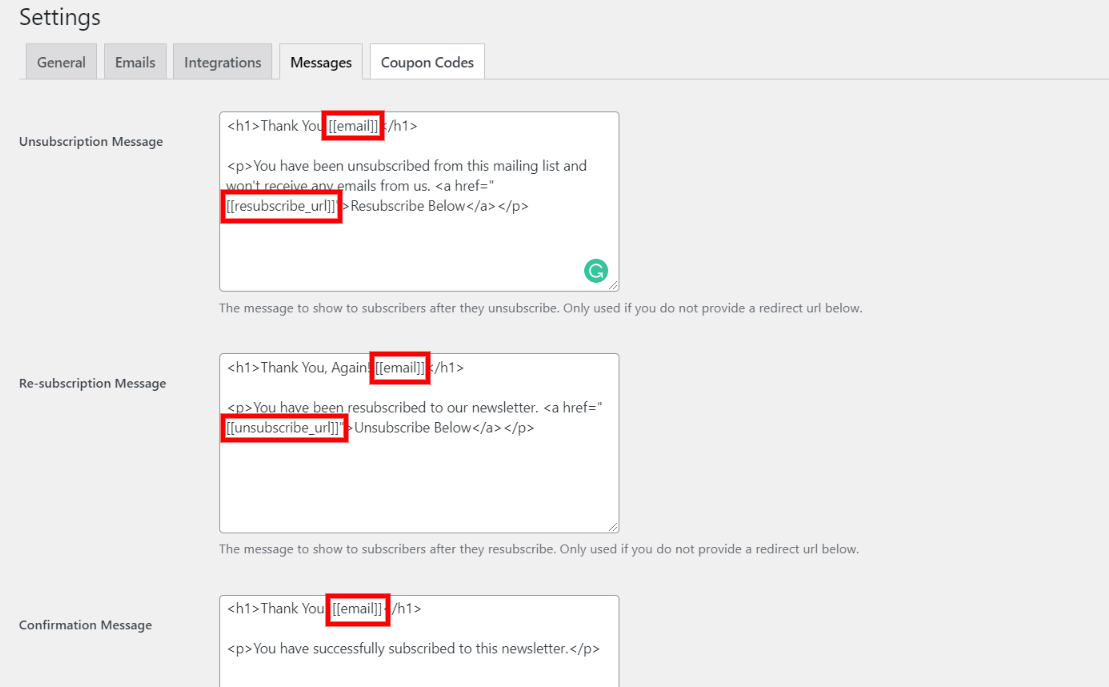 About Merge Tags and Personalization | Noptin Documentation
