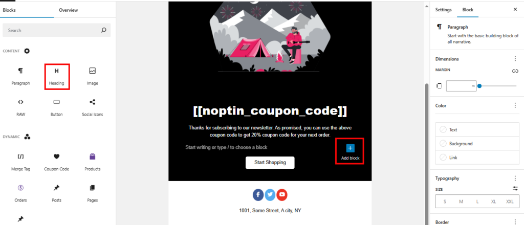 Heading Block | Noptin